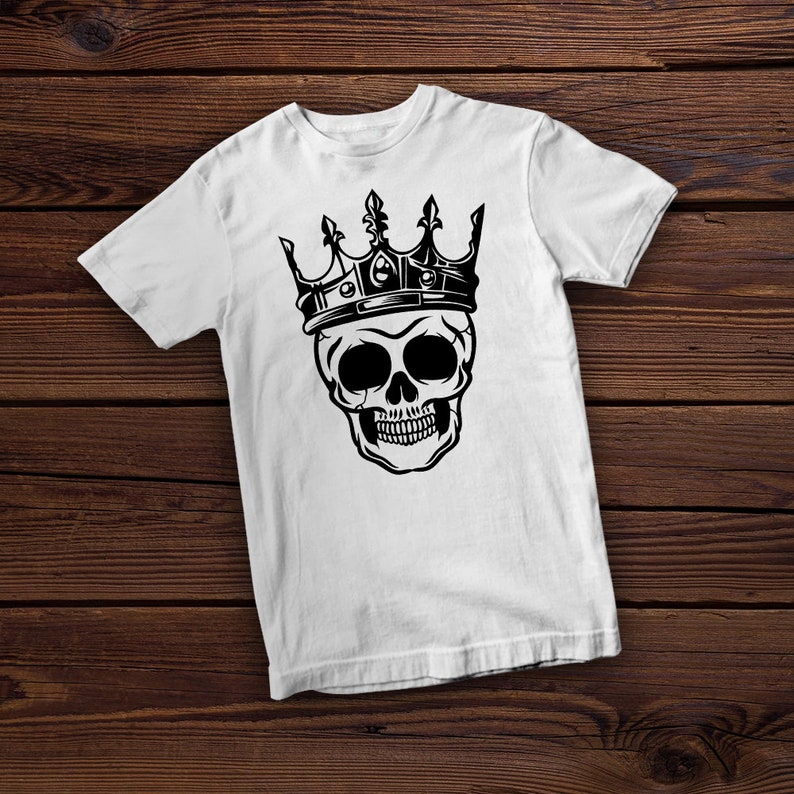 Skull With Crown Svg File Queen King Skull Svg Halloween - Etsy