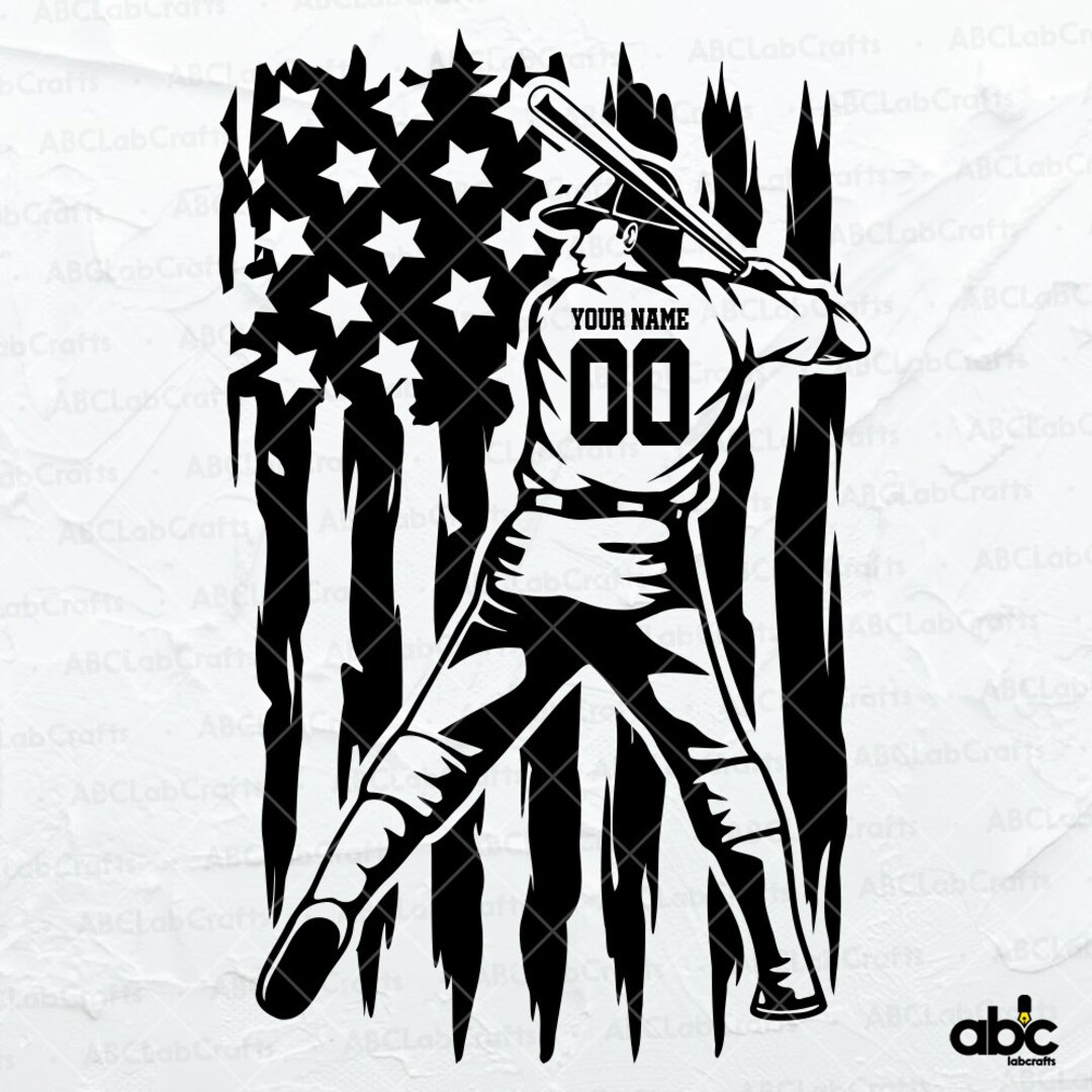 US Baseball Player Svg File | Personalized Name | Baseball Team Svg ...