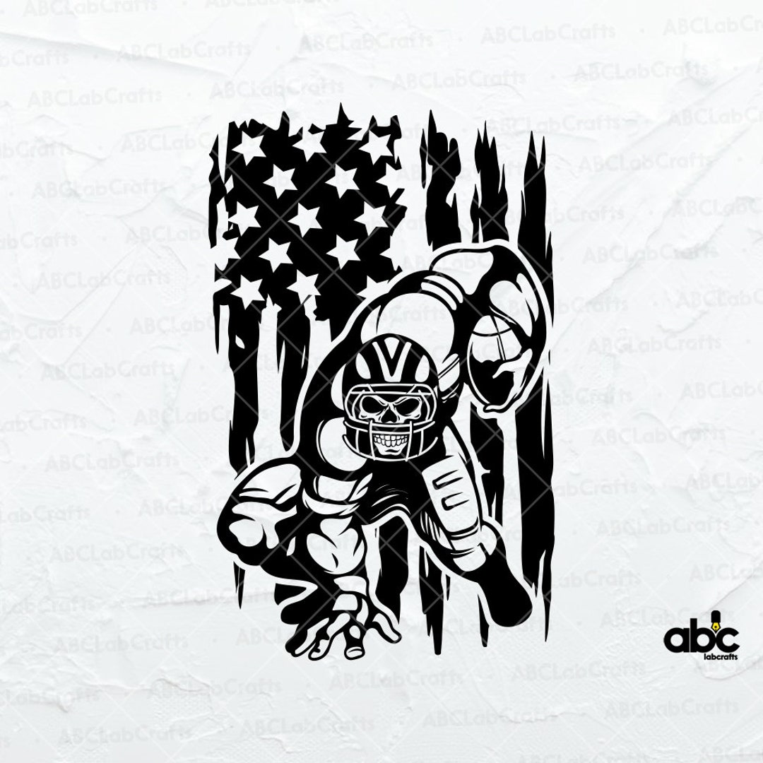 US Skeleton Football Player Svg File | Skull Svg | US Football Player ...