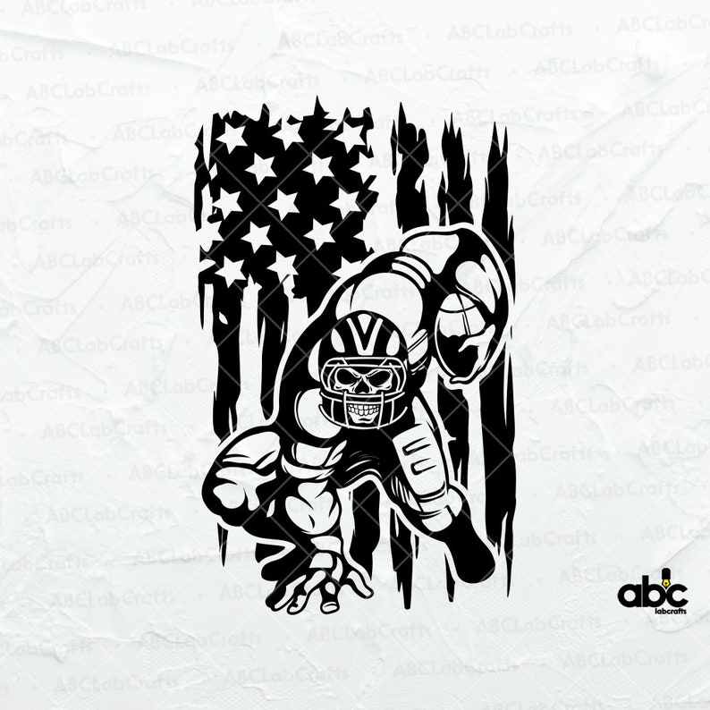 US Skeleton Football Player Svg File Skull Svg US Football - Etsy