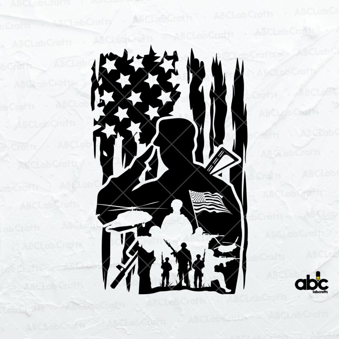 US Soldier Svg File | Military Svg | Veteran Soldier Svg | US Flag ...