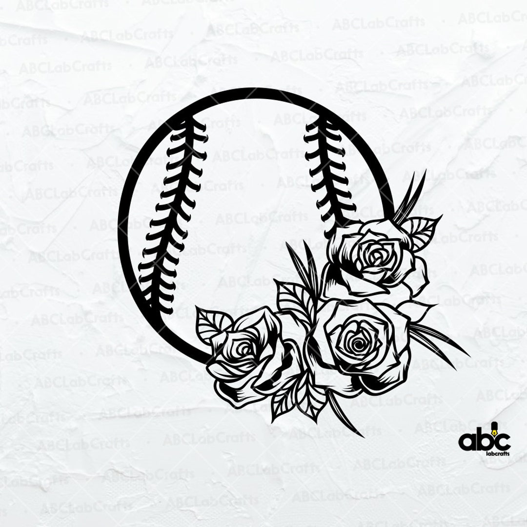 Floral Softball Svg File | Sports Svg | Softball Player Svg | Softball ...