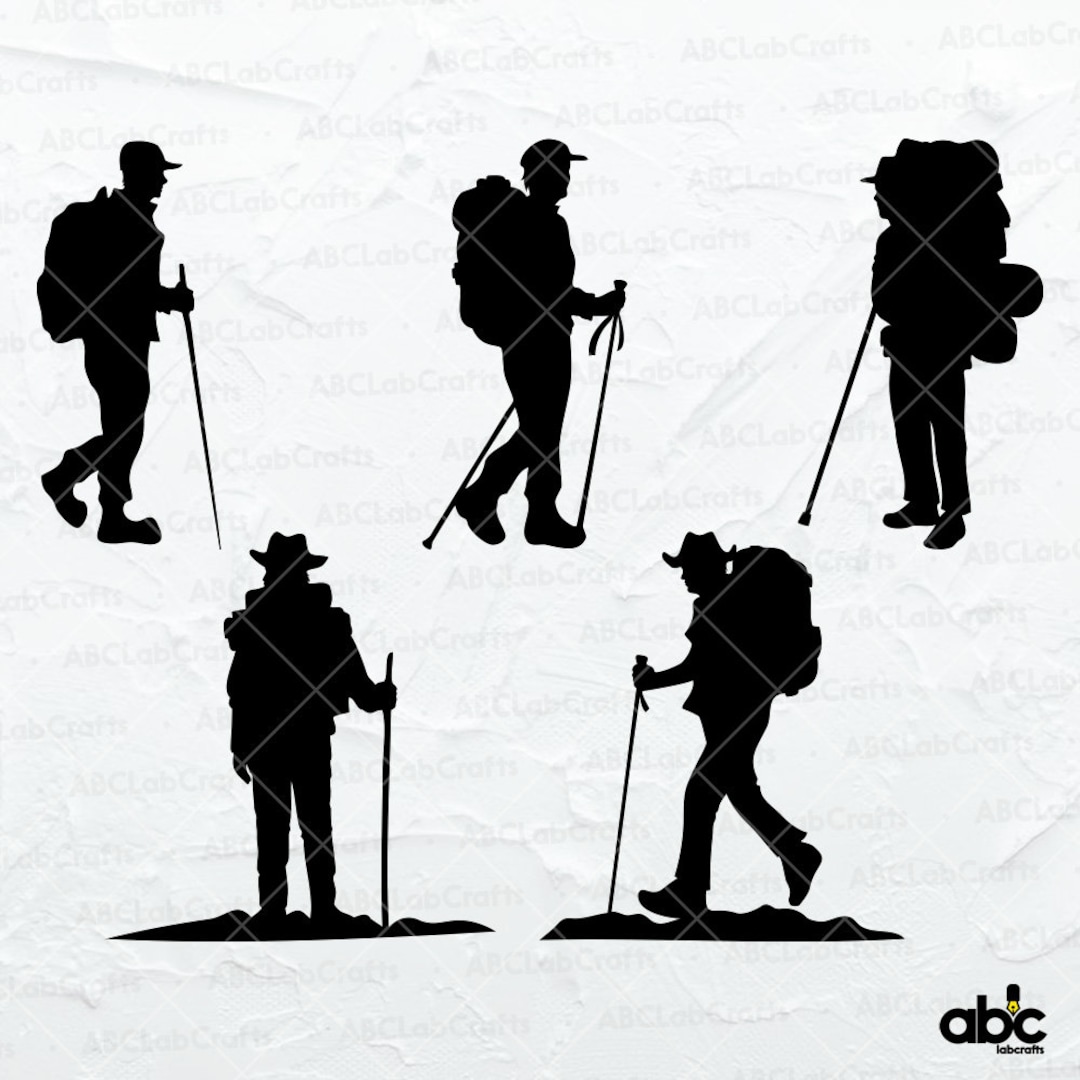 Hiker Svg Bundle | Hiking Png | Hiker Silhouette | Outdoor Clipart ...