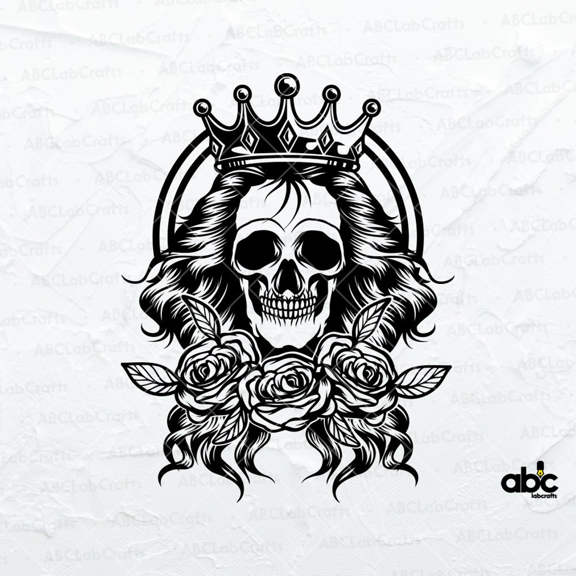 Skull Queen Svg File | Queen Skull Cutfile | Woman Skull Svg | Lady of ...