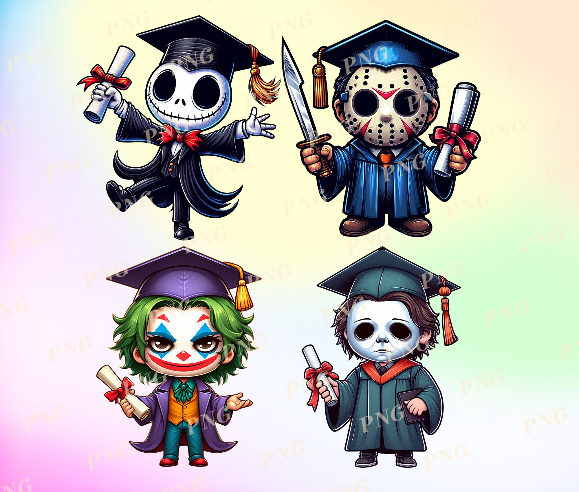 20 Designs Graduation Cartoon Png Bundle, Senior Cartoon Png Designs ...