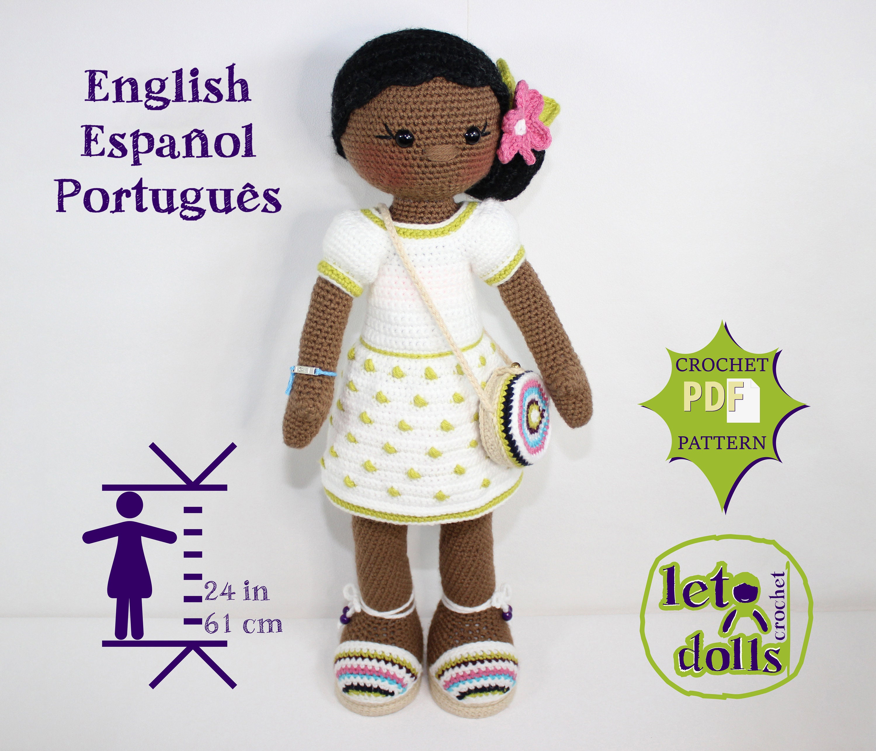 Rita Xlarge Crochet Doll Pattern 24/61cm Tall - Etsy