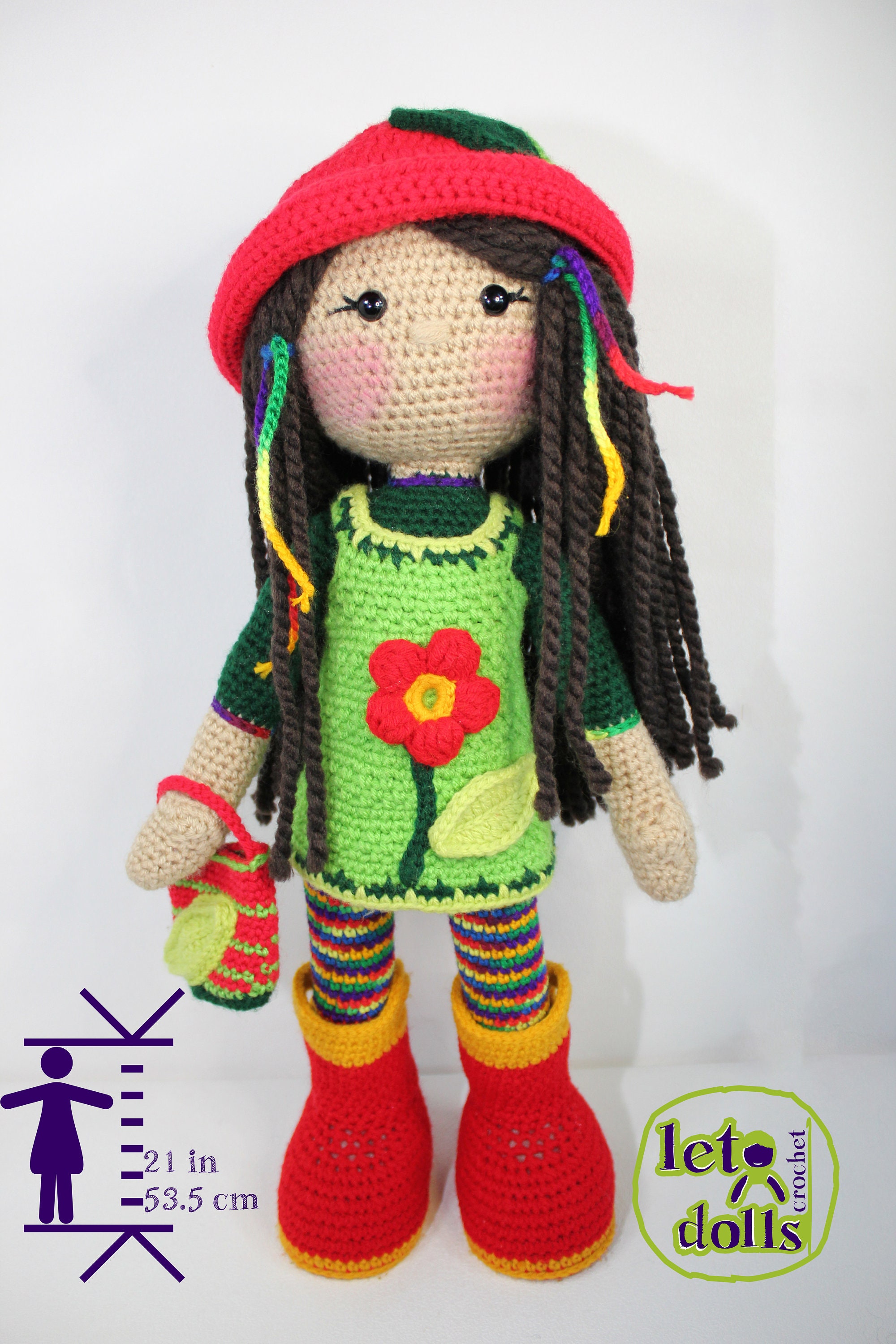 Emma Large Crochet Doll Pattern Amigurumi 21/ 53 Cm | Etsy