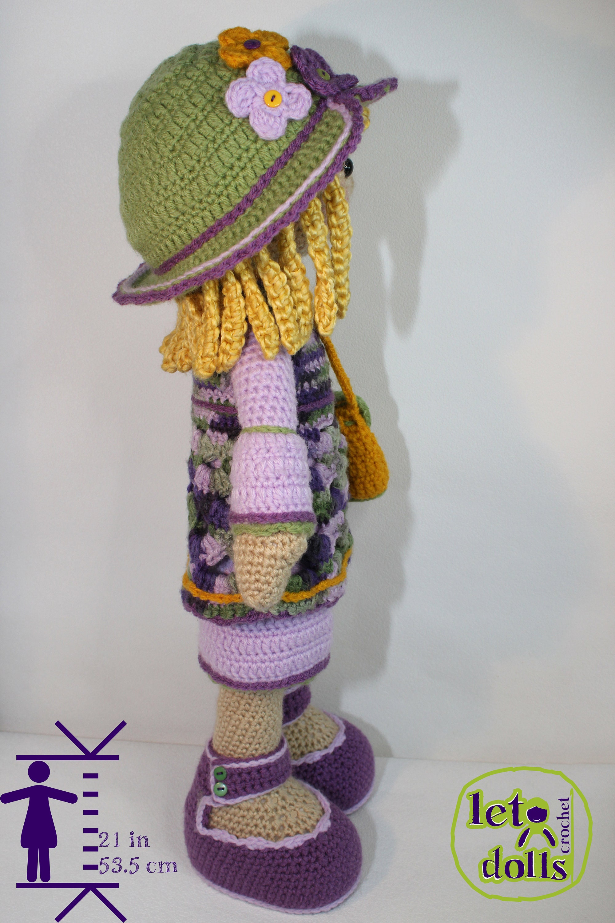 Kaila Large Crochet Doll Pattern 21/53cm Tall | Etsy