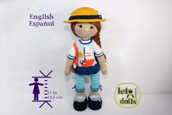 Fay Large Crochet Doll Pattern Amigurumi 21/ 53 Cm | Etsy