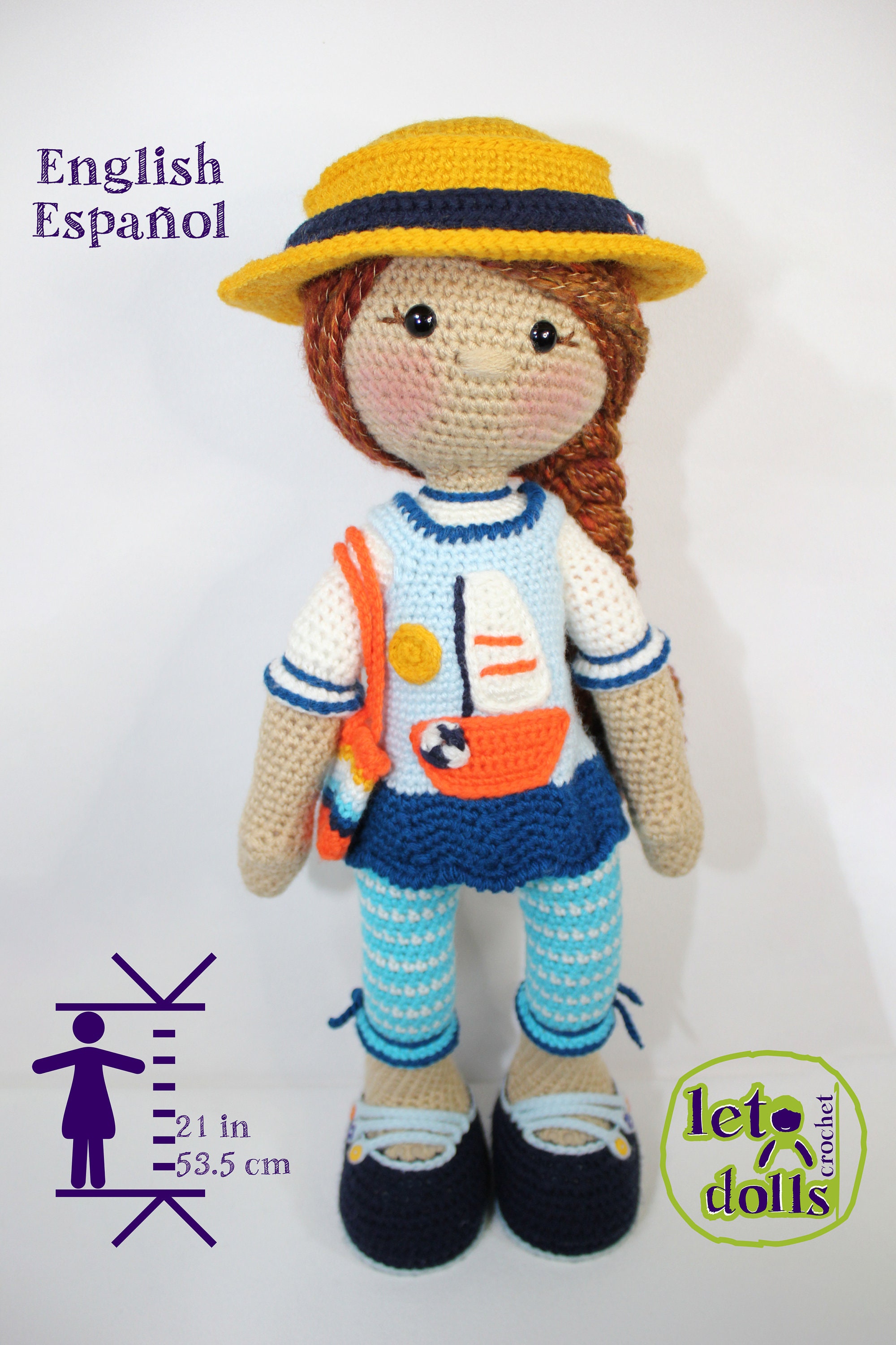 Fay Large Crochet Doll Pattern Amigurumi 21/ 53 Cm | Etsy