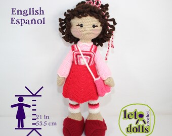 Kaila Large Crochet Doll Pattern 21/53cm Tall | Etsy