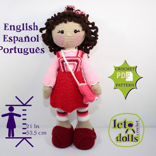 Kaila Large Crochet Doll Pattern 21/53cm Tall - Etsy