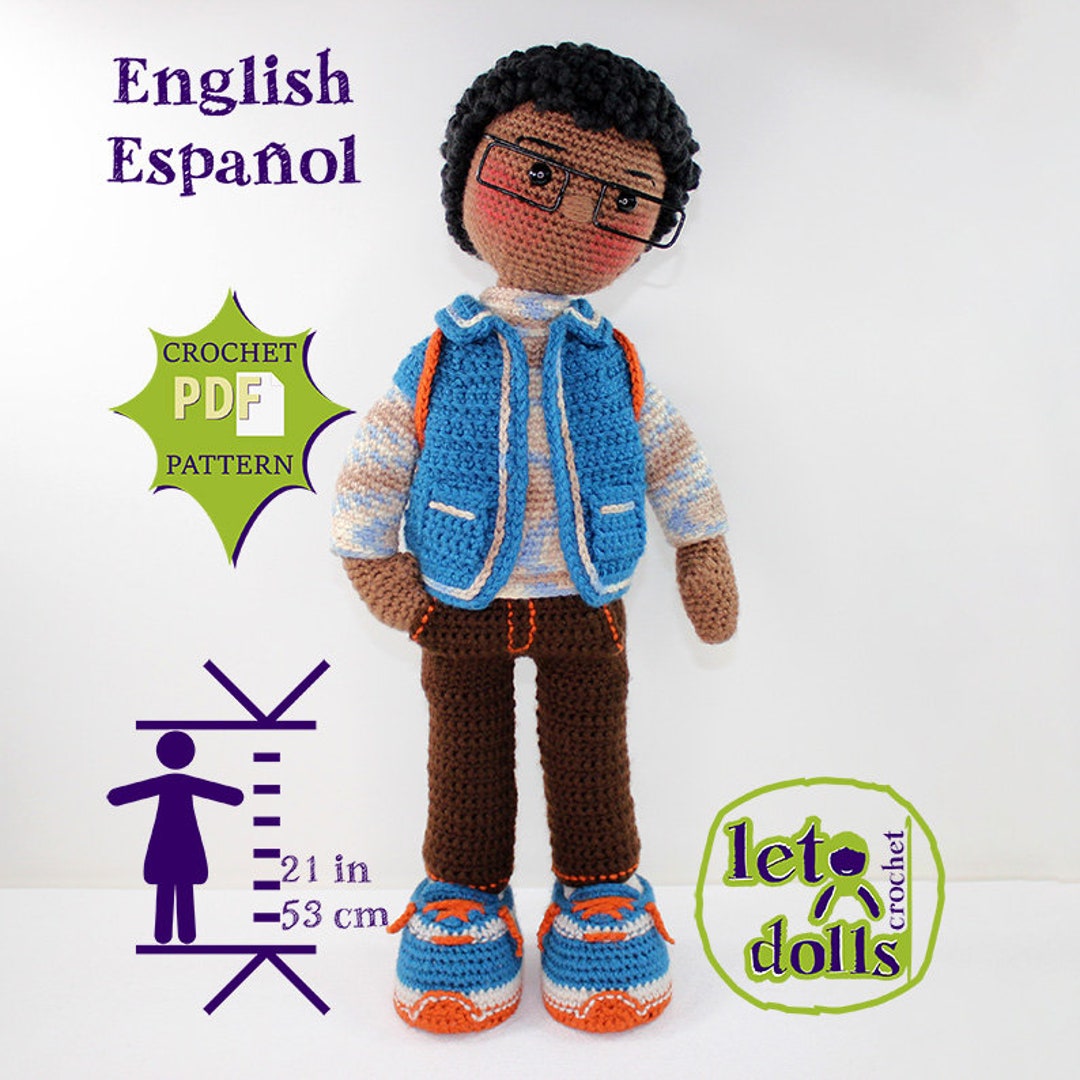 Jamal Large Crochet Doll Pattern, Amigurumi, 21"/ 53 Cm Tall - Etsy
