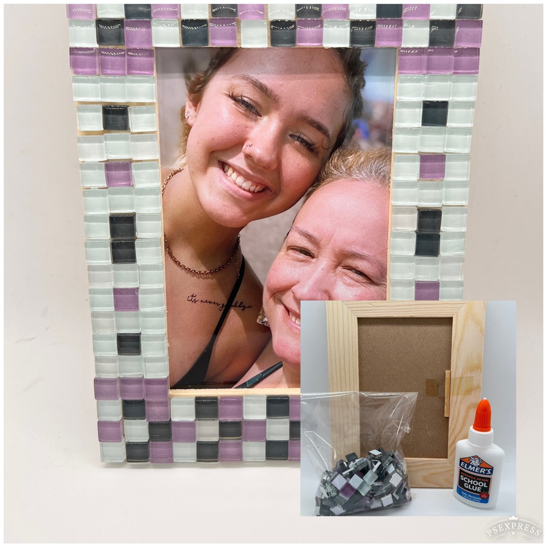 Mosaic Photo Frame DIY Kit Glass Tiles - Etsy