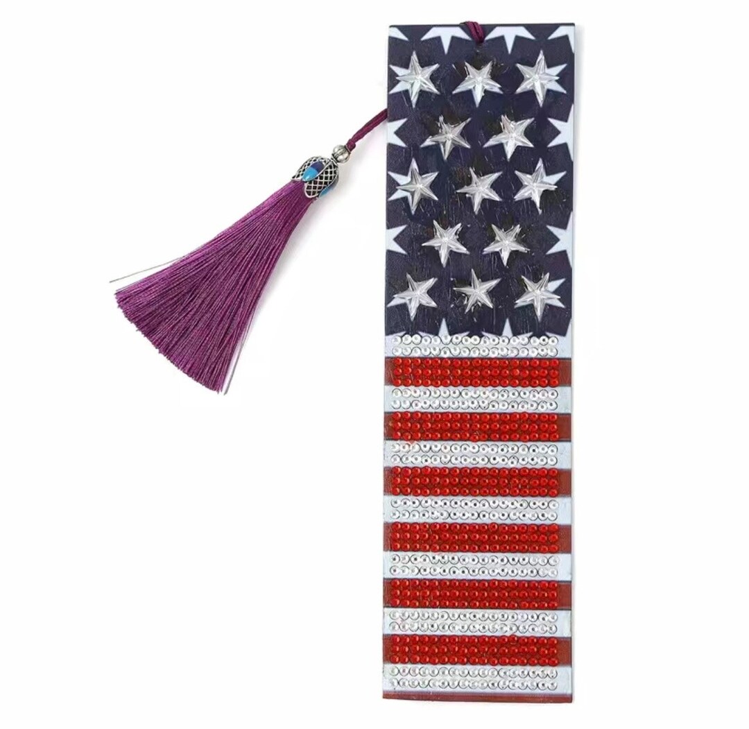 Diamond Painting American Flag USA Bookmark DIY Kit - Etsy