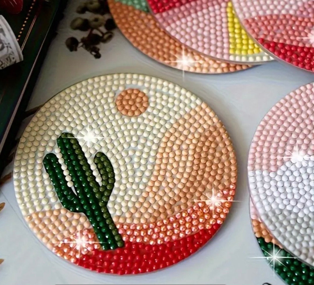 Diamond Painting Desert Cacti Cactus Santa Fe Coaster Kit makes 6 - Etsy