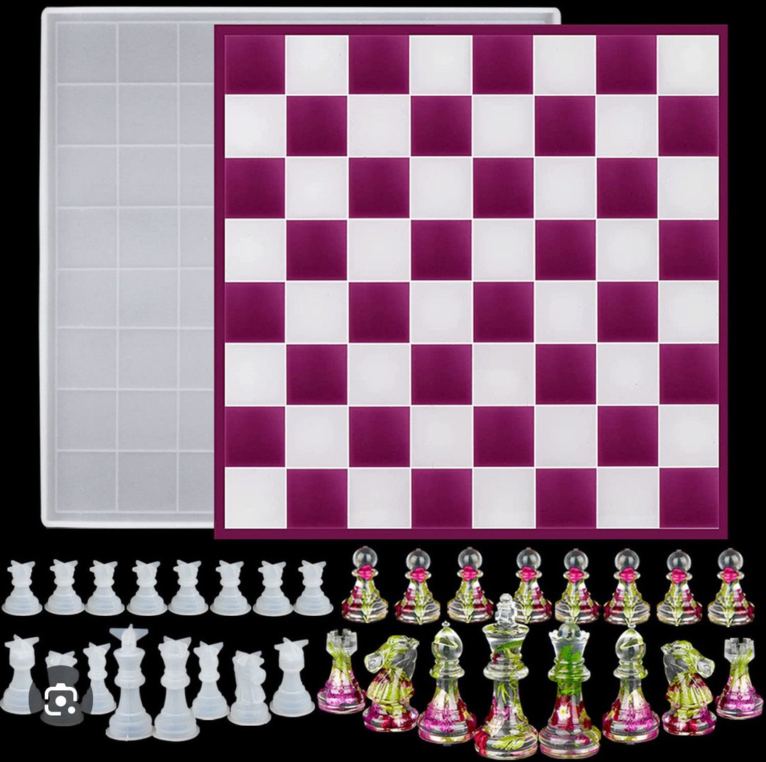 Chess Set With Pieces Silicone Mold Resin - Etsy