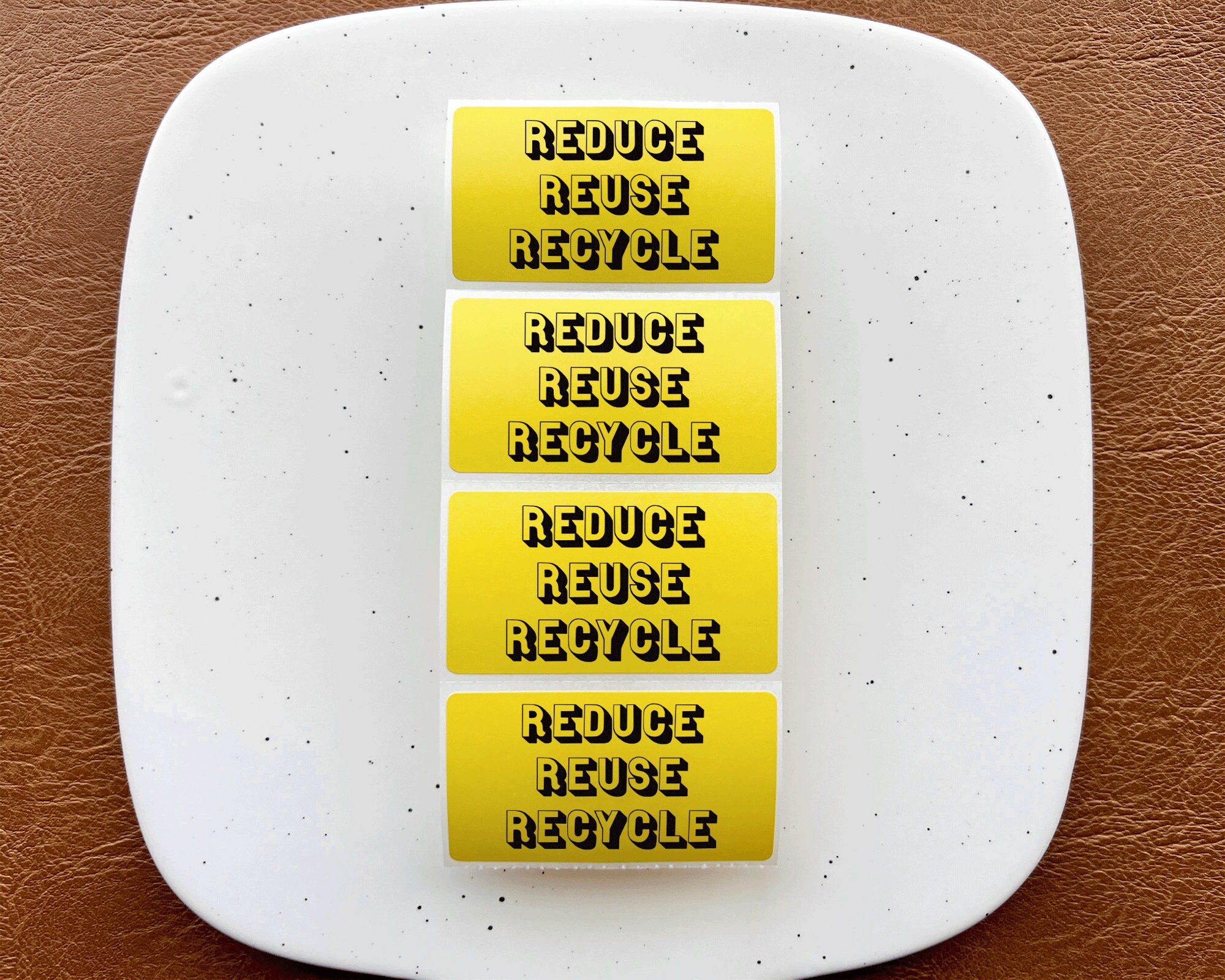 Reduce Reuse Recycle Rectangle Labels | Thermal Sticker Labels for ...