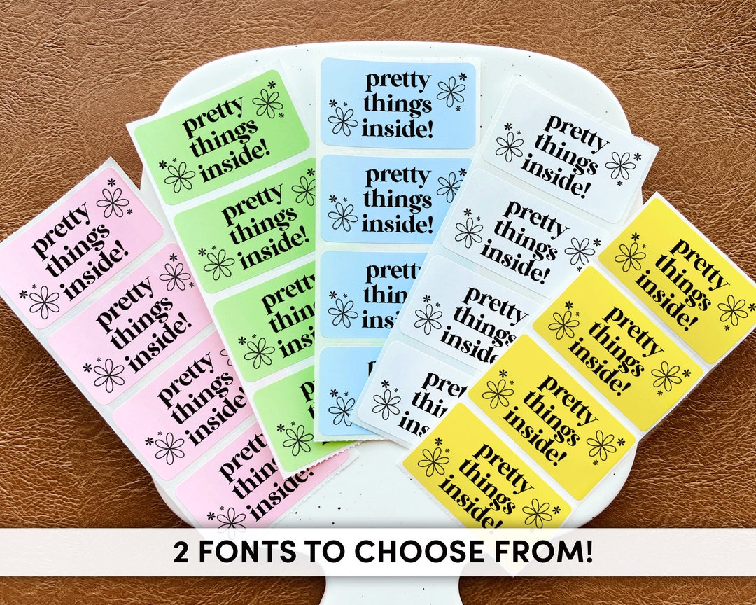 Pretty Things Inside Rectangle Labels | Thermal Sticker Labels for ...