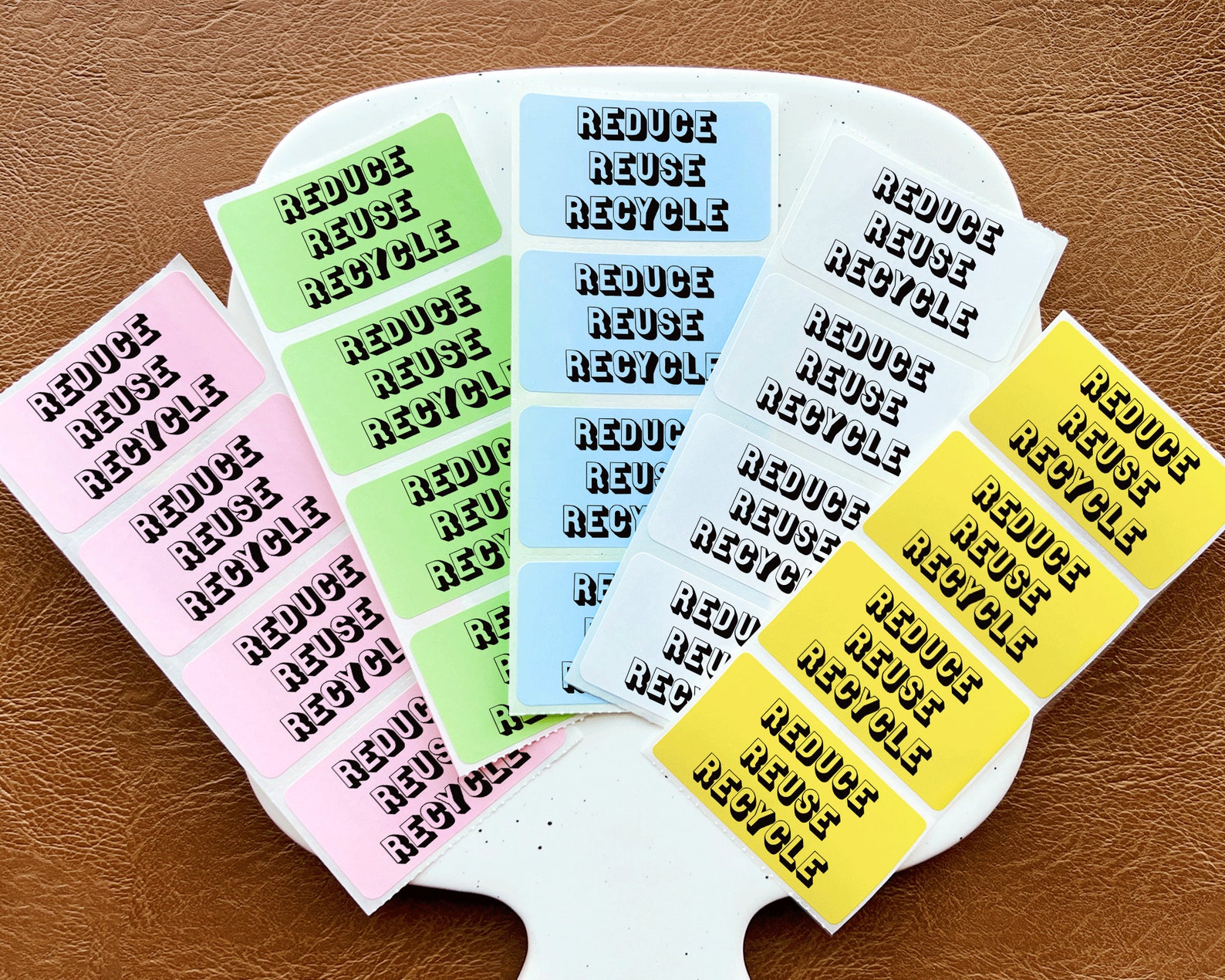 Reduce Reuse Recycle Rectangle Labels | Thermal Sticker Labels for ...