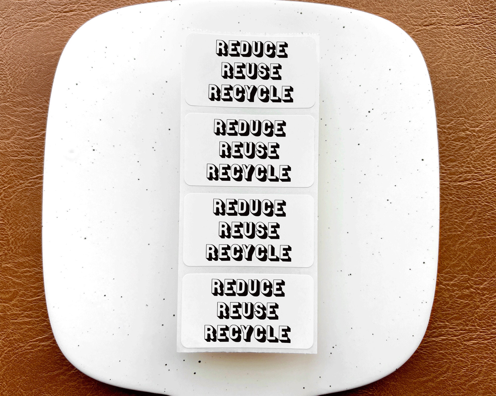 Reduce Reuse Recycle Rectangle Labels | Thermal Sticker Labels for ...