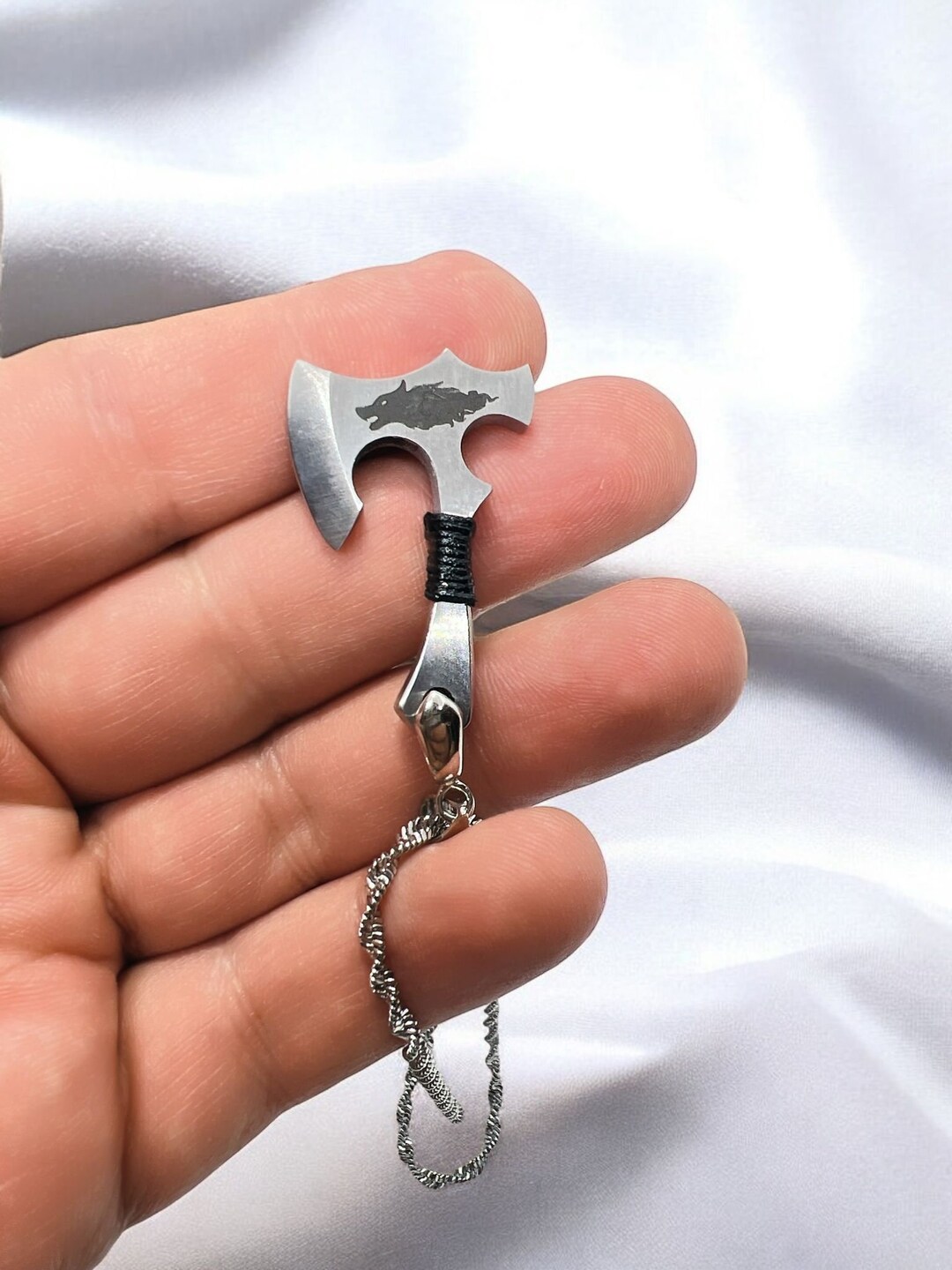 Stainless Steel Battle Axe Necklace, Mens Axe Pendant, Scandinavian ...