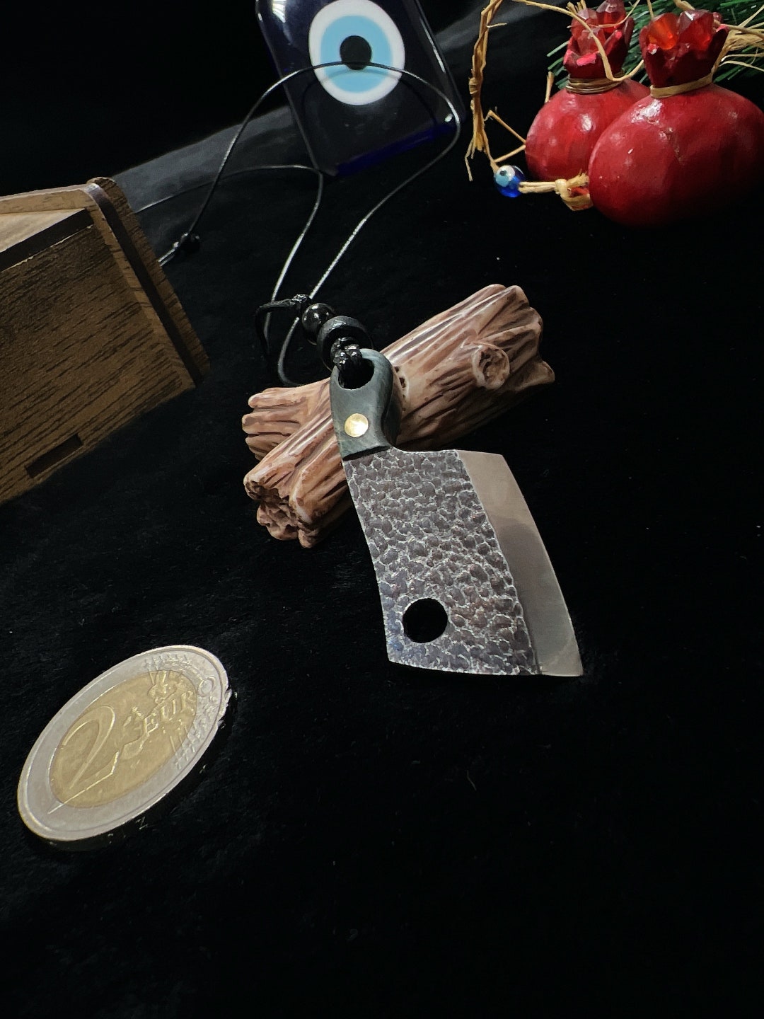 Chef Knife Necklace Meat Cleaver, Mens Jewelry, Men Skull Axe Pendant ...