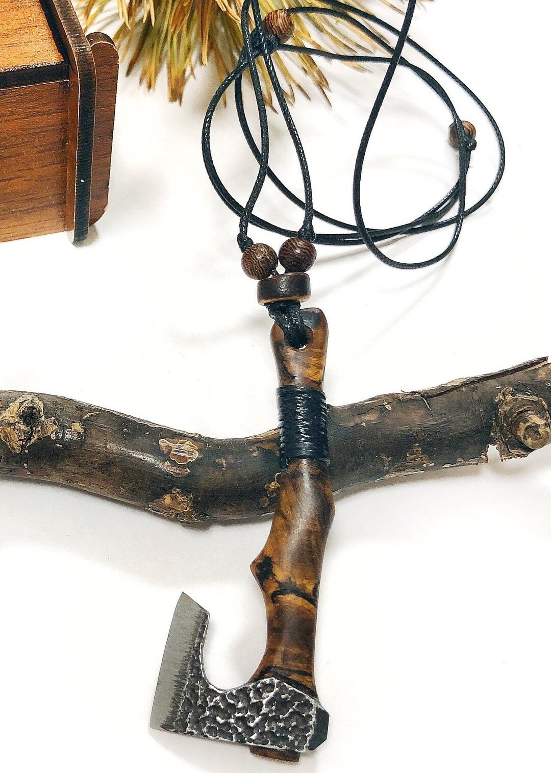Steel Battle Axe Necklace, Mens Axe Pendant, Viking Axe Necklace ...