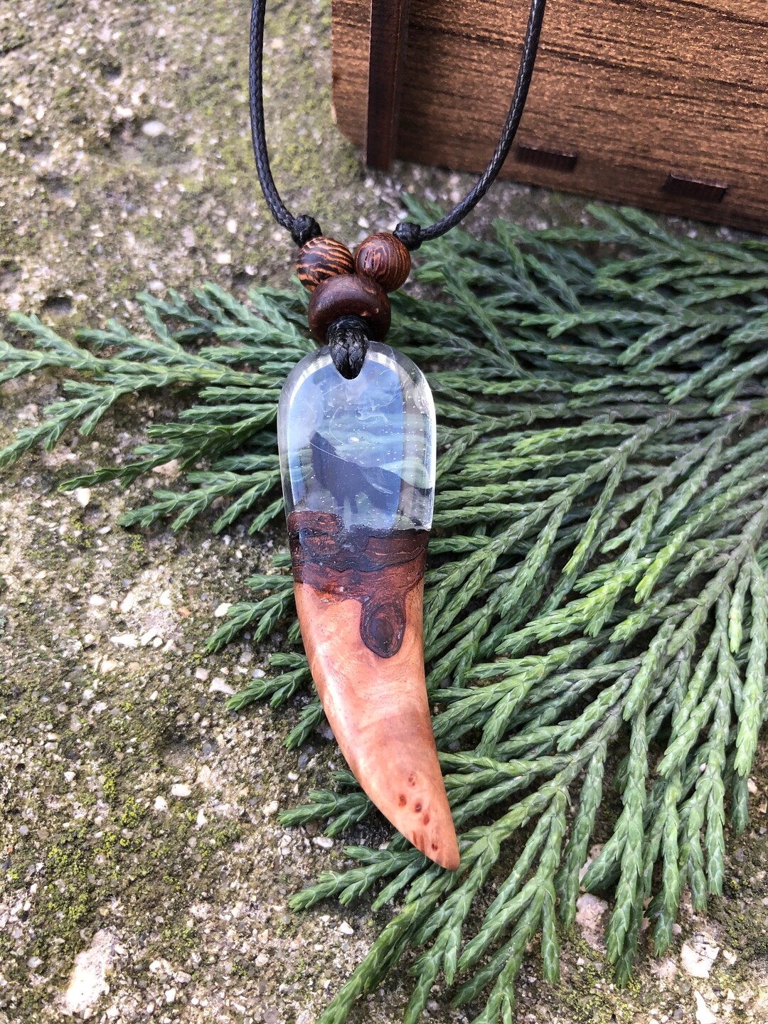 Nordic Wolf Tooth Handmade Men Charm Necklace, Scandinavian Wolf Men ...