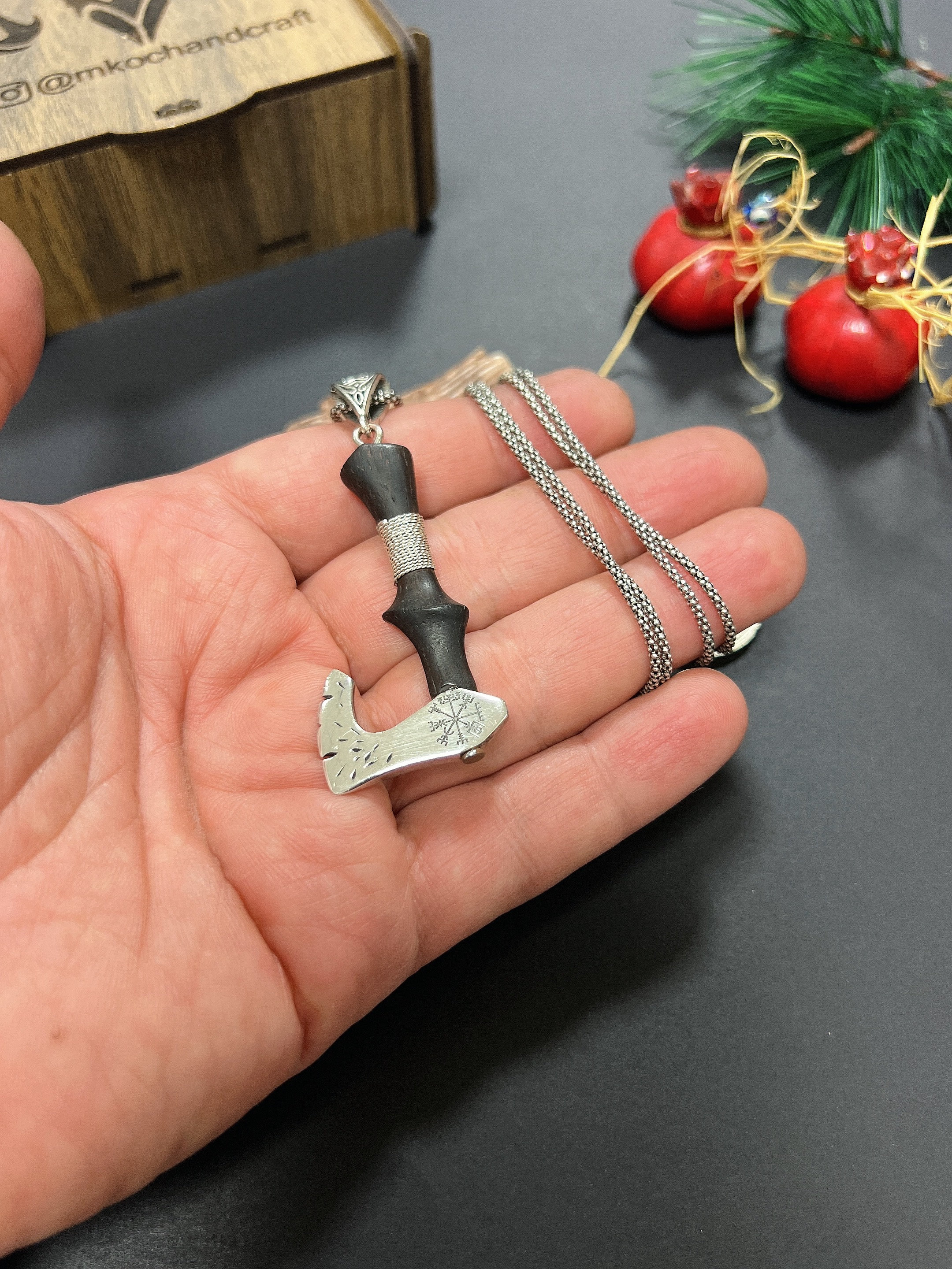 Mens Silver Axe Pendant With Chain Silver Battle Axe - Etsy