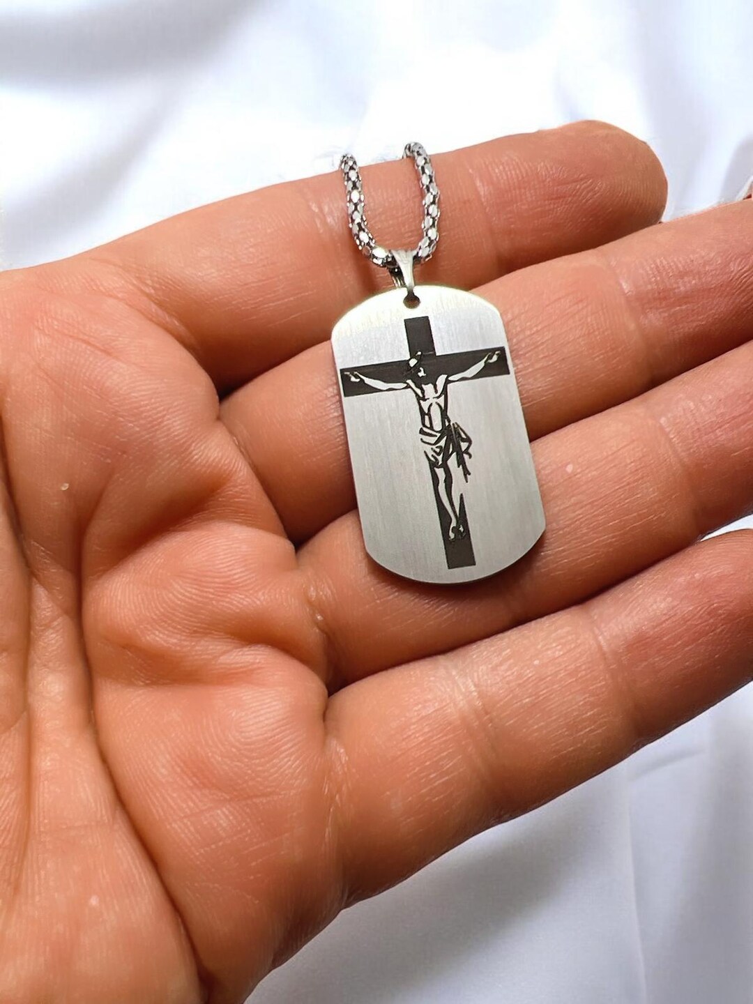 Crucified Christ Jesus, Christian Mens, Necklace Gift, Jesus Necklace ...