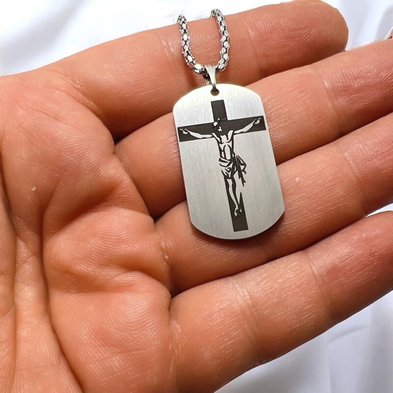 Mens Jesus Crucified Necklace - Etsy