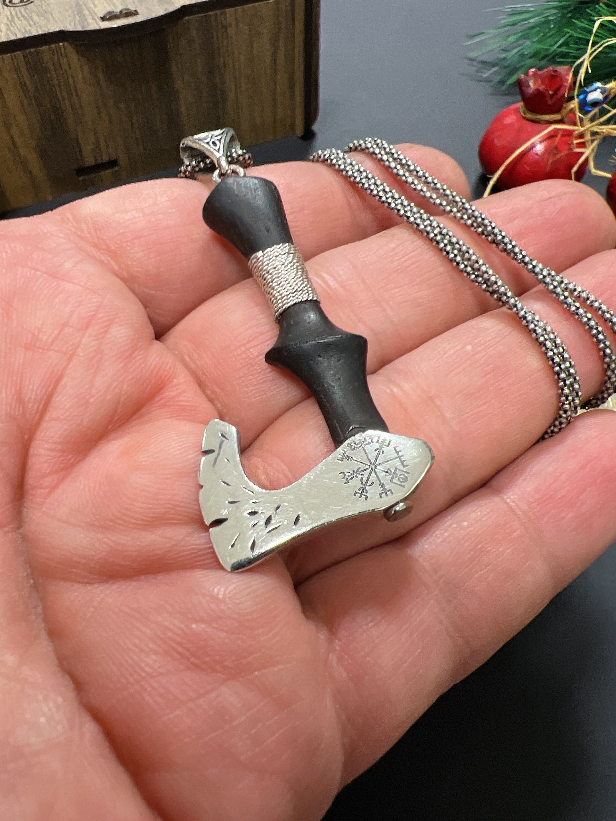 Mens Silver Axe Pendant With Chain Silver Battle Axe - Etsy