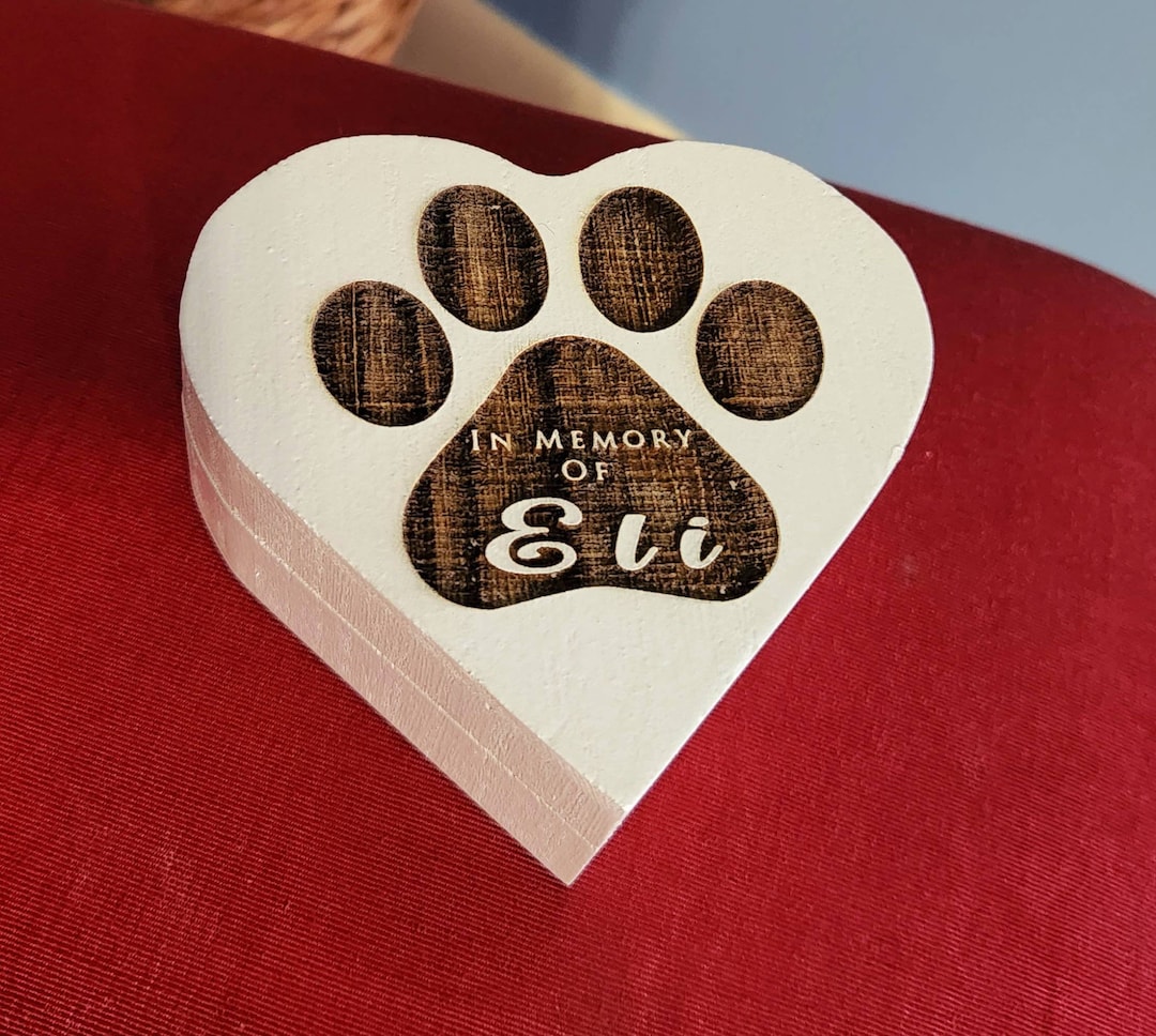 Pet Memorial Keepsake for Hair - Wood Heart Box for Fur - Loss of Pet ...