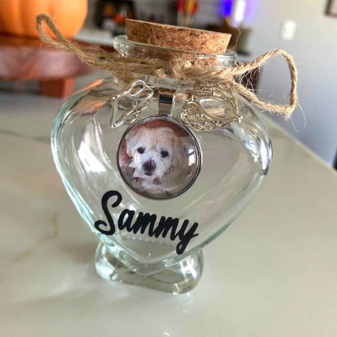 Personalized Pet Memorial Keepsake Jar - Custom Engraved Pet Name - Pet ...