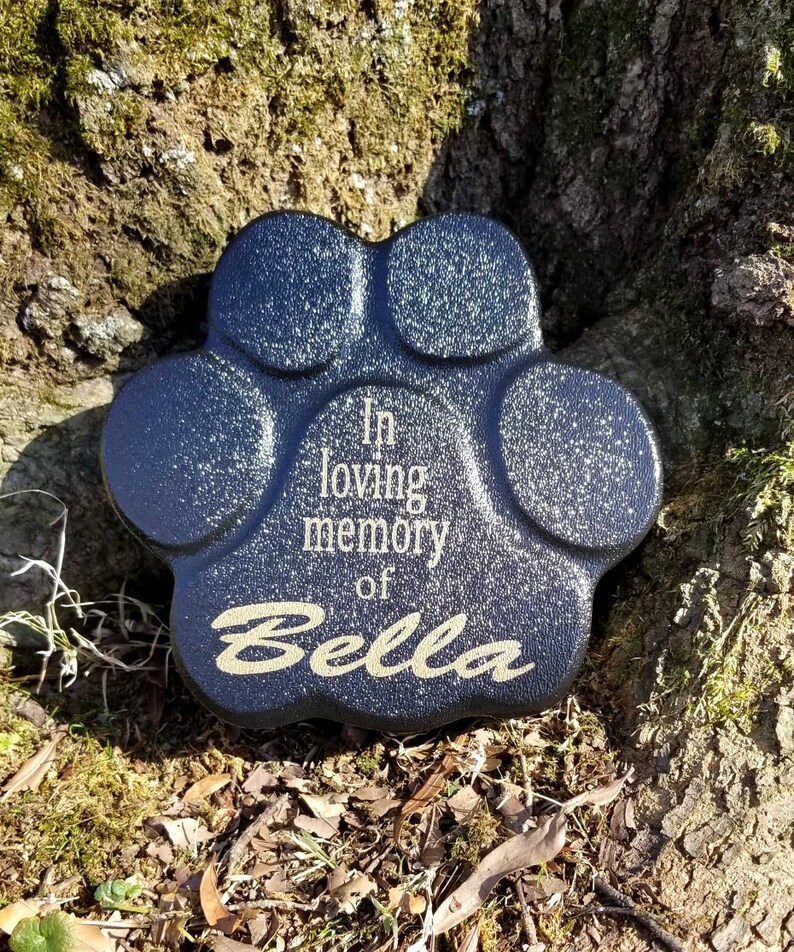 Paw Print Stepping Stone Gravestone Memorial Personalized - Etsy