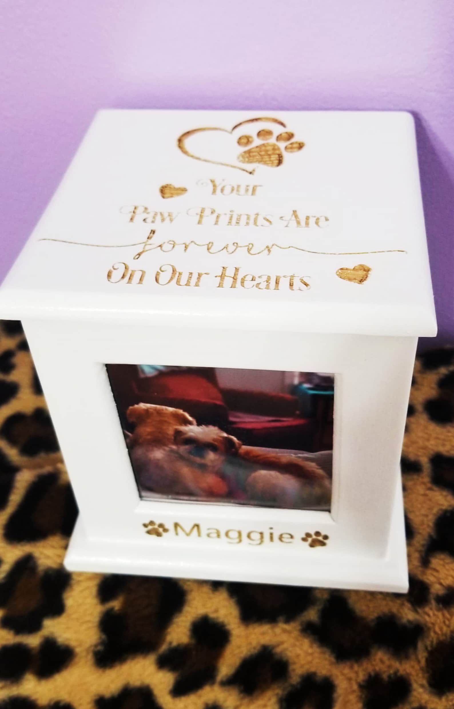 Urn for Dog Pet Urn for Cat Pet Keepsake With Picture Pet Memorial ...