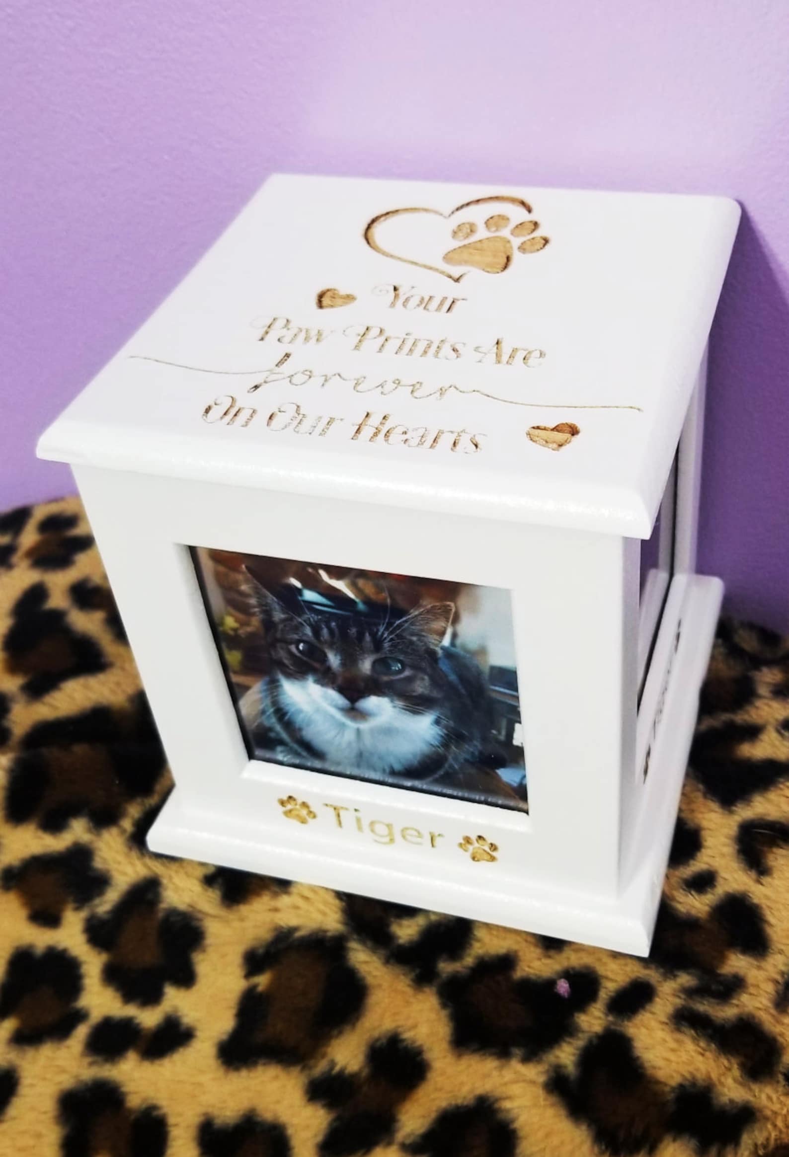 Urn for Dog Pet Urn for Cat Pet Keepsake With Picture Pet Memorial ...