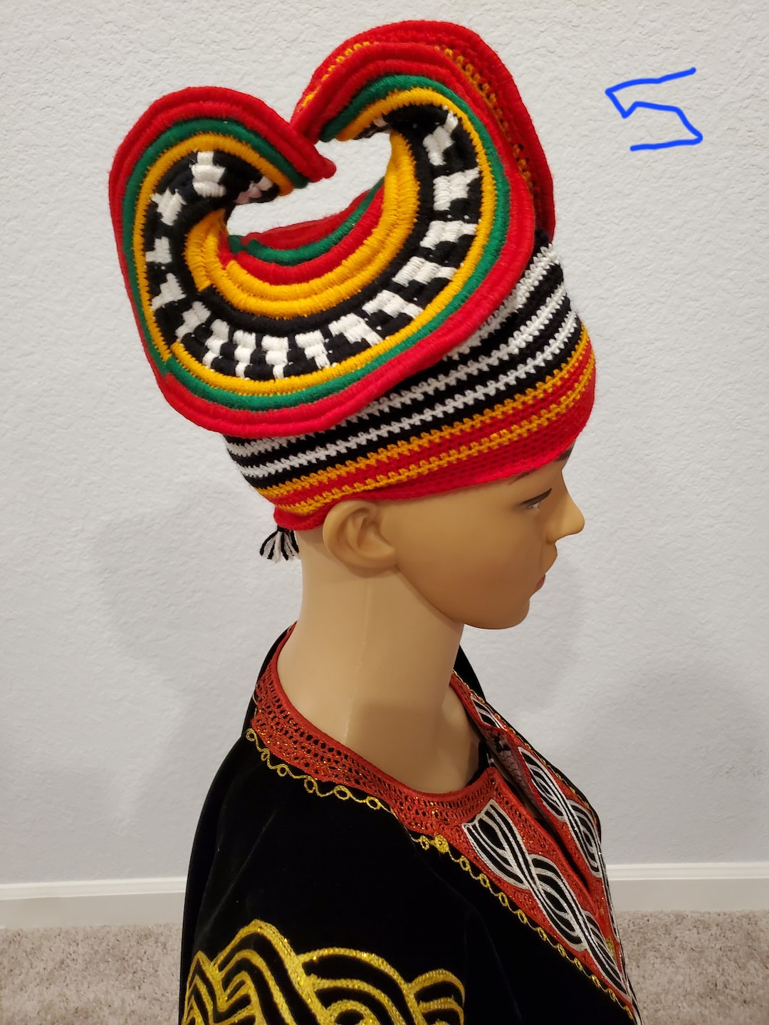 Bamenda Toghu Hat, Traditional Hat, African Multi Color Hats - Etsy