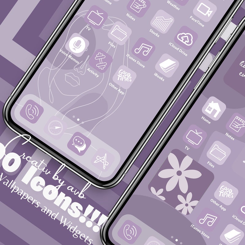 Purple App Icons - Etsy