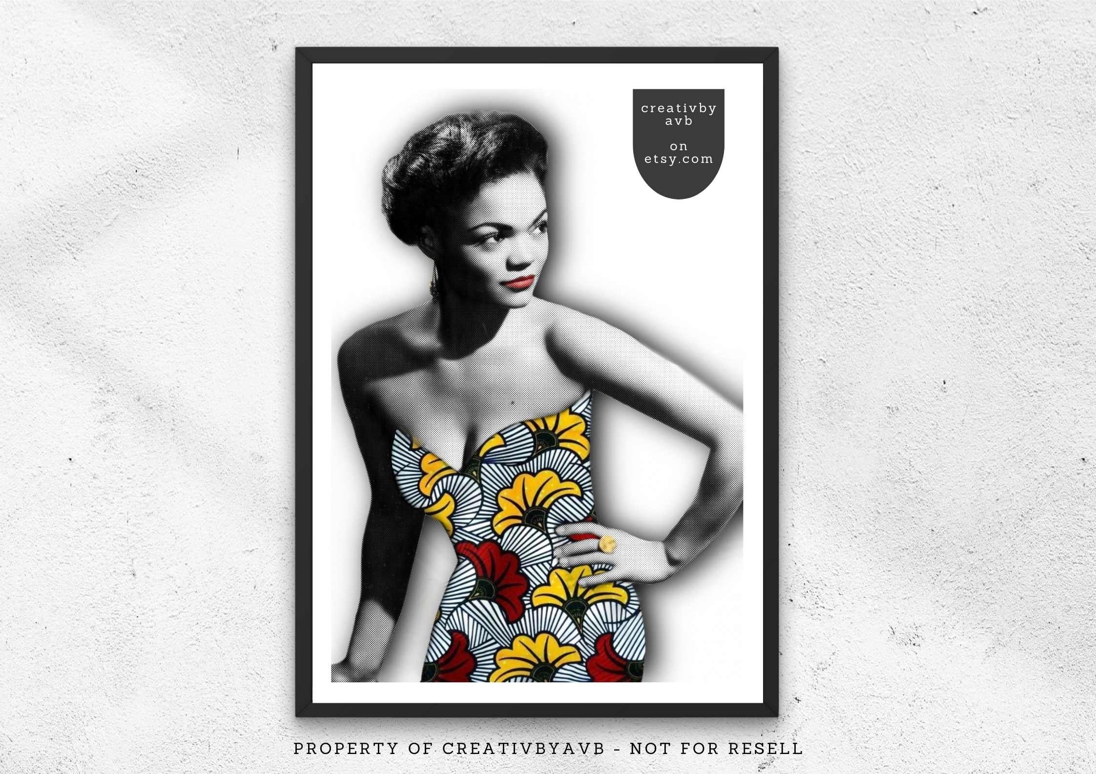 Eartha Kitt Portrait Art | Black Woman Art | Wall Art | Eartha Kitt Artwork | African Art ...