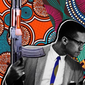 Malcolm X Art Print | Colourful Afro Portrait, Halftone Wall Decor - Etsy