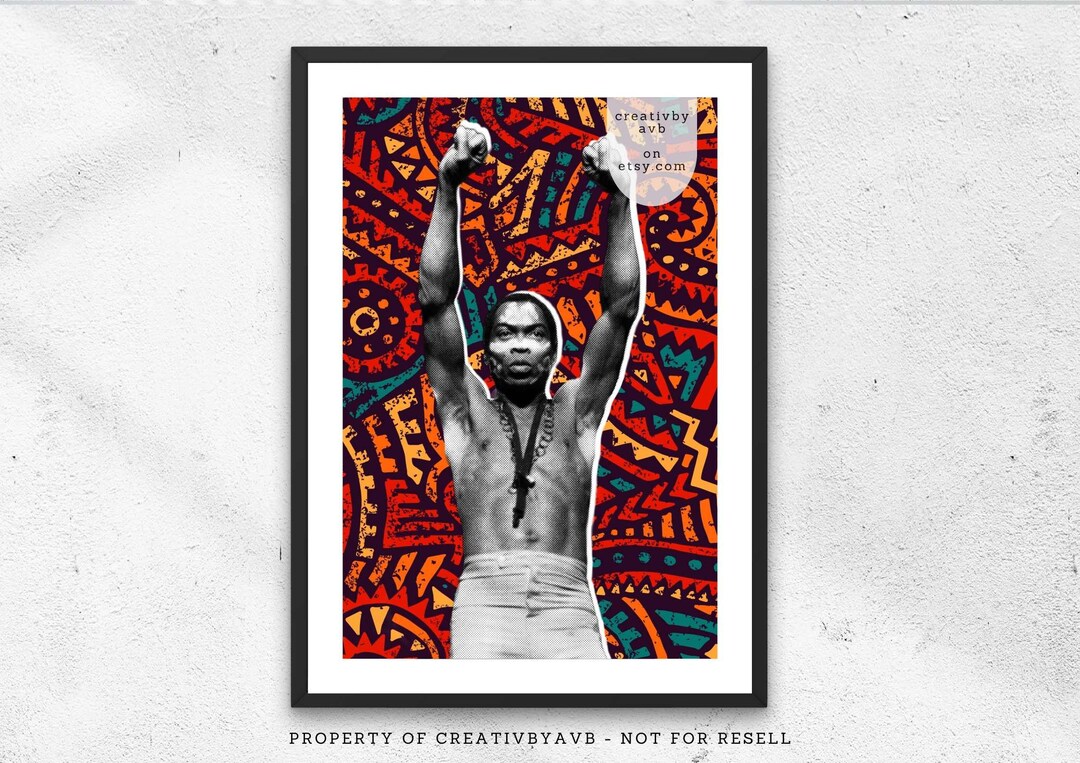 Fela Kuti Colourful Portrait Art | Black Man Art | Wall Art | Fela ...