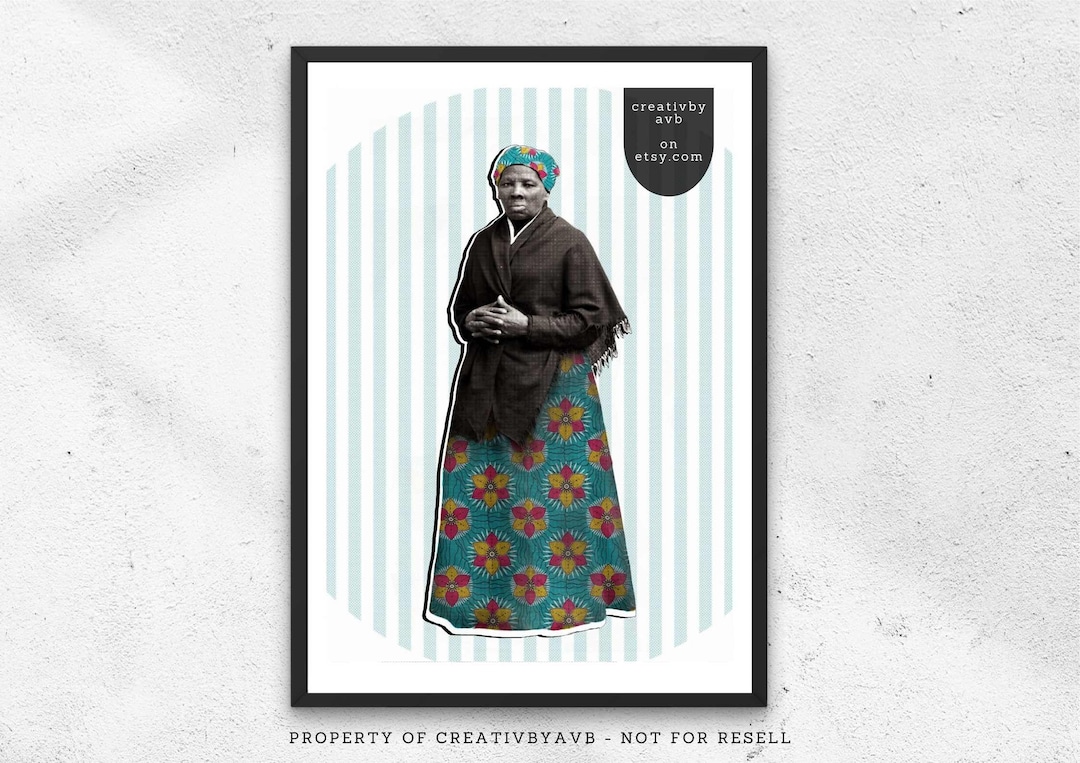Harriet Tubman Colourful Portrait Art | Black Woman Art | Wall Art ...