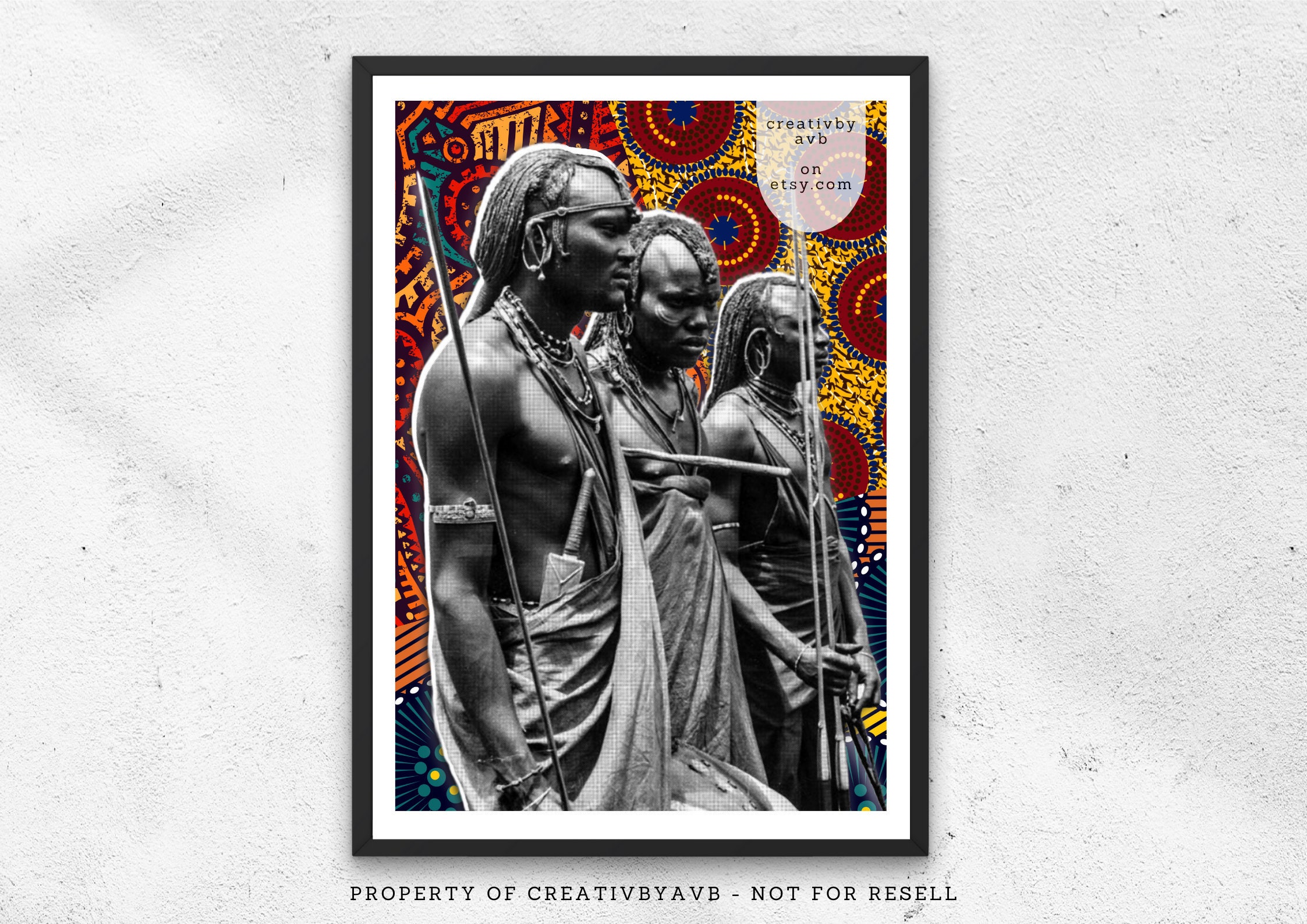 African Warrior Art Black Art Print Poster Black Man Aesthetics Wall ...