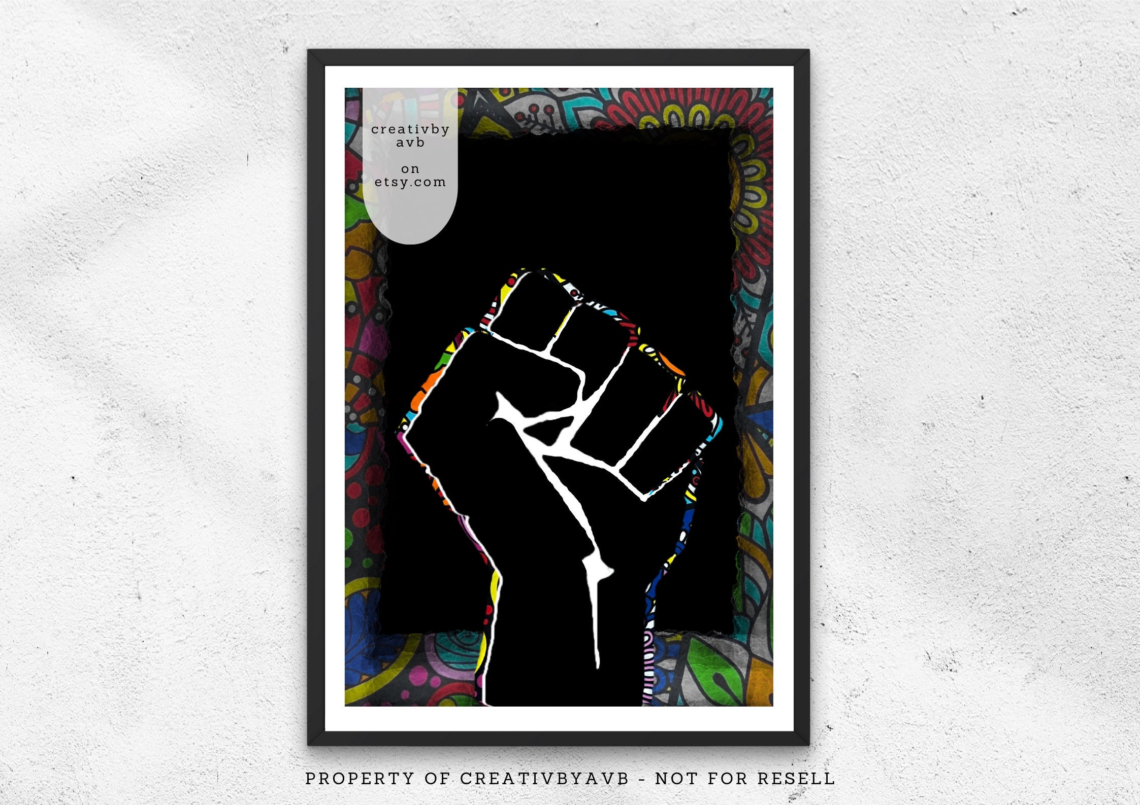 Black Power Poster | Colourful Portrait Art | Afro Art | Wall Art ...