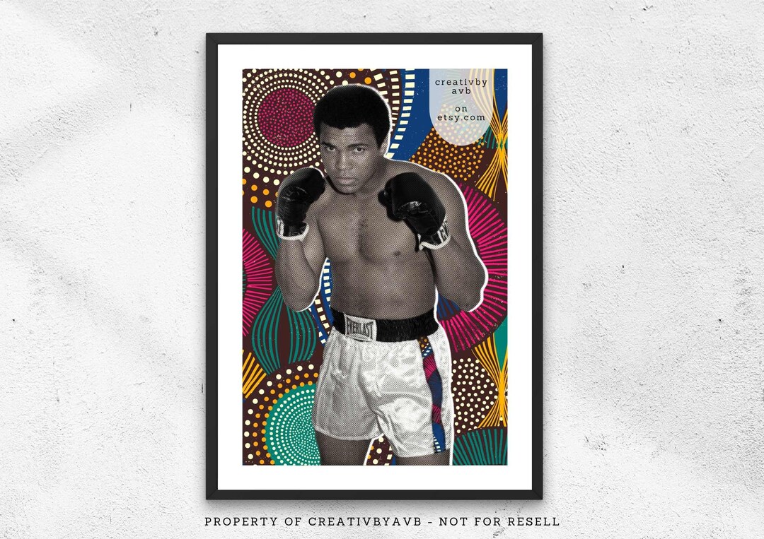 Muhammad Ali Colourful Portrait Art | Black Woman Art | Wall Art ...