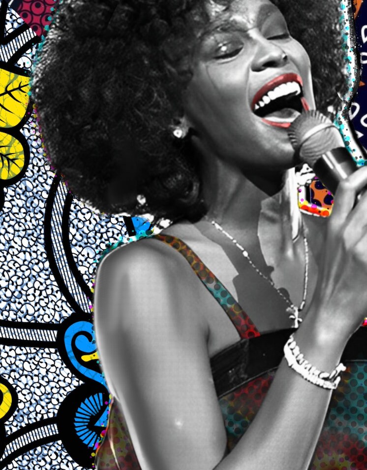Whitney Houston Portrait Print | Colorful African Art Wall Decor - Etsy