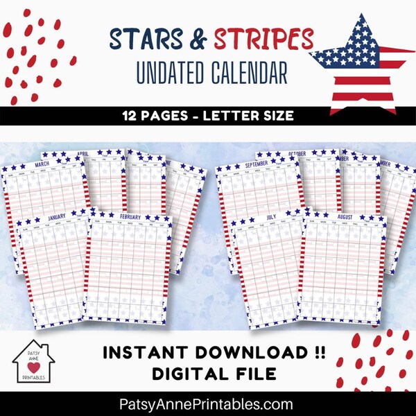 American Flag Calendar - Etsy