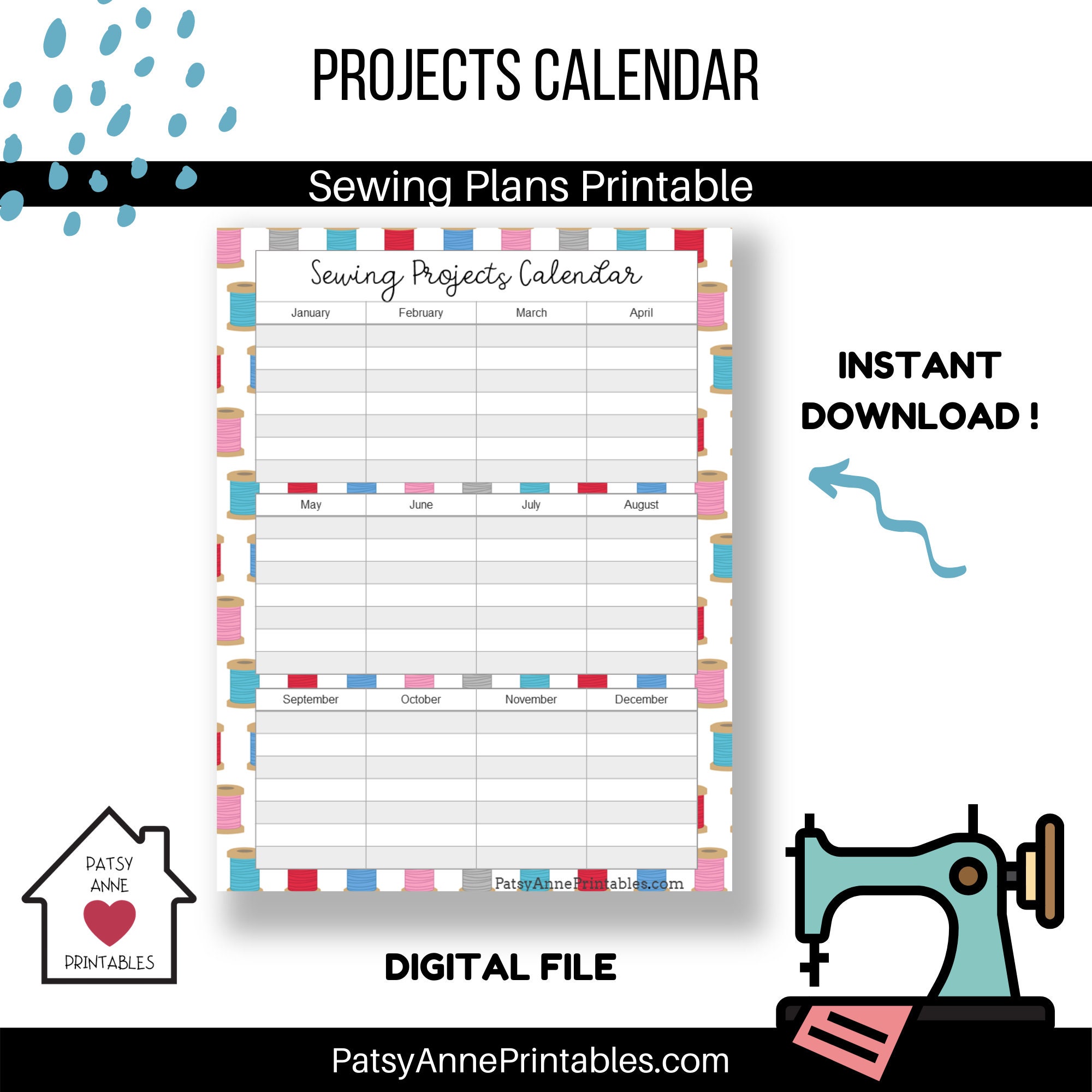 Sewing Plans Printable DIY Craft Ideas Sewing Projects INSTANT Download ...